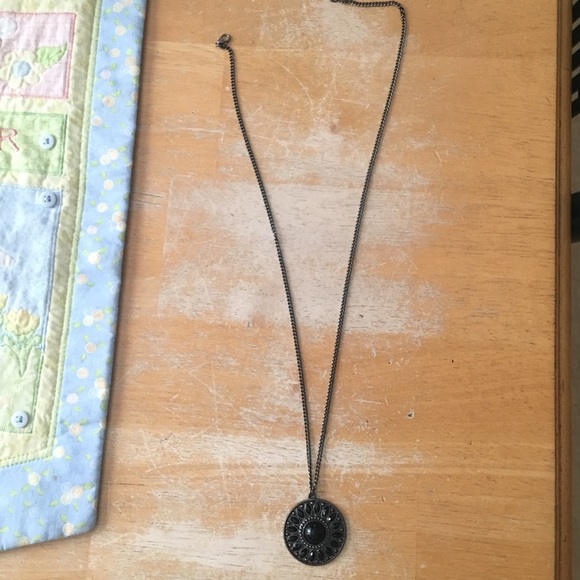 Jewelry | Black Medallion Necklace | Poshmark